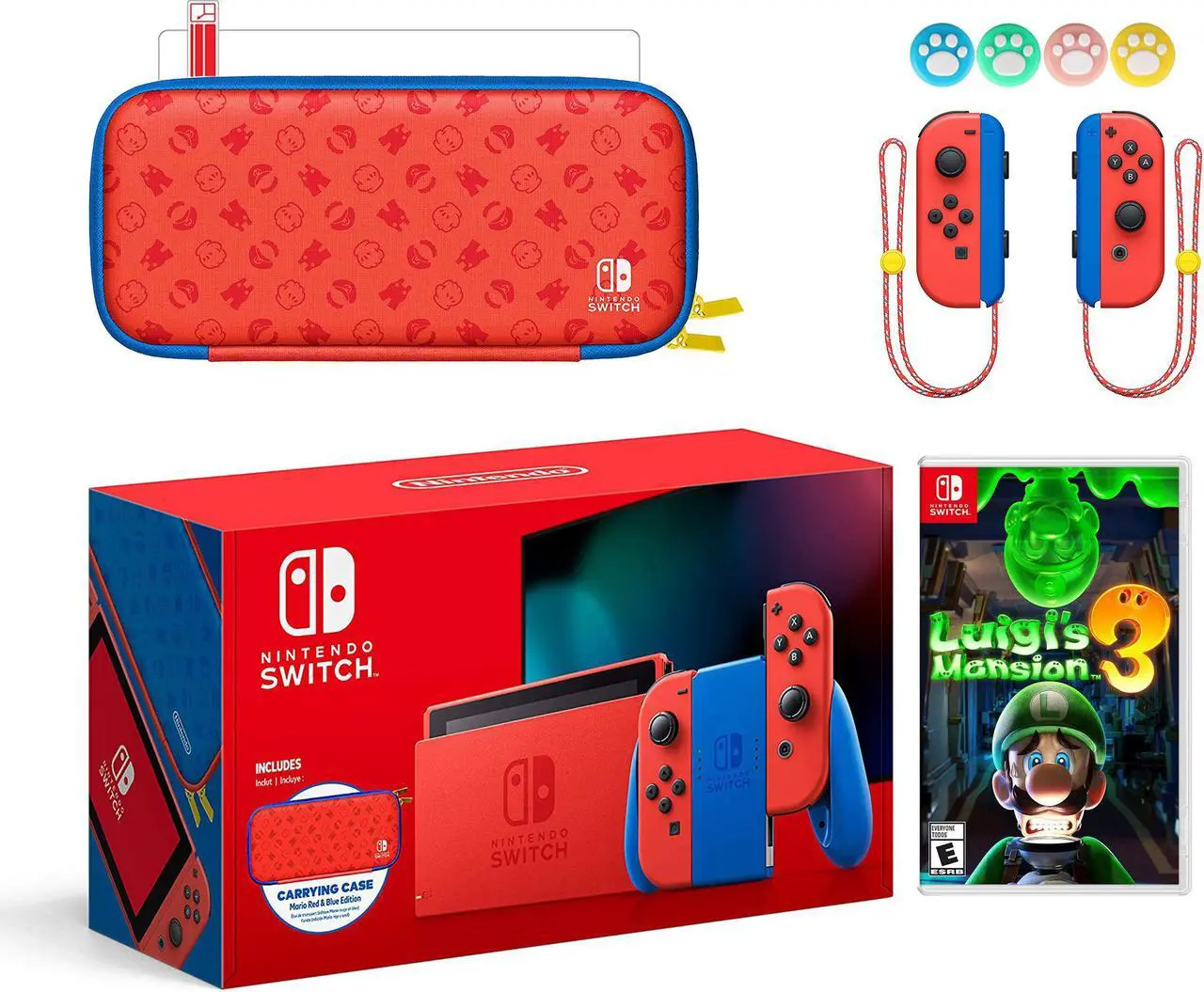 2021 New Nintendo Switch Mario Red & Blue Limited Edition with Mario ...
