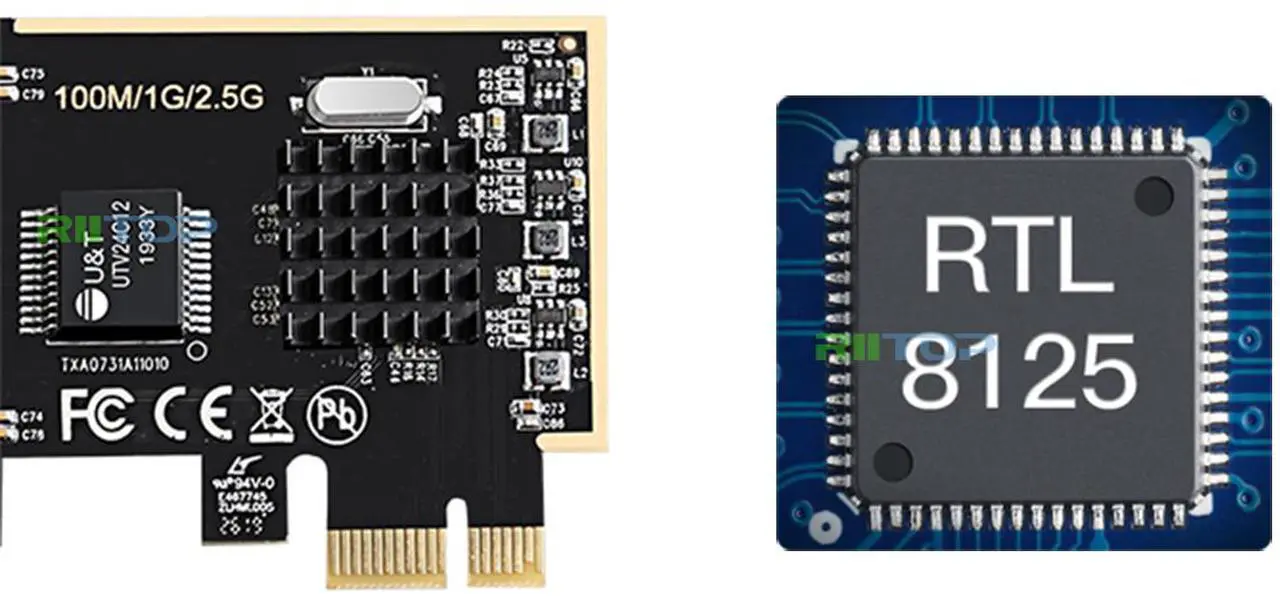 RIITOP 2.5G Wireless Gaming NIC 1G 1000M Network Adapter PCI-e Card ...