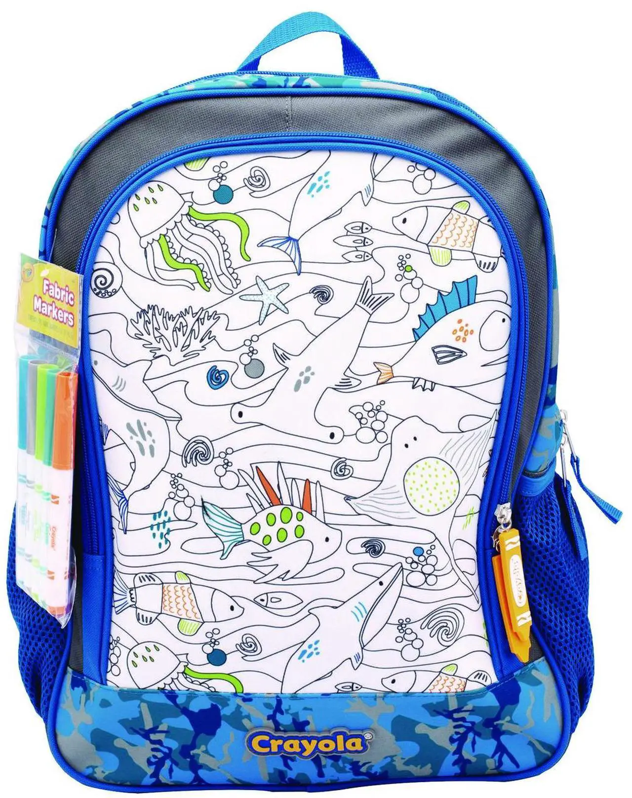 Color-Your-Own Backpack Oceanfront 15 x 5 x 16 Blue/Black B23CL56806ST ...