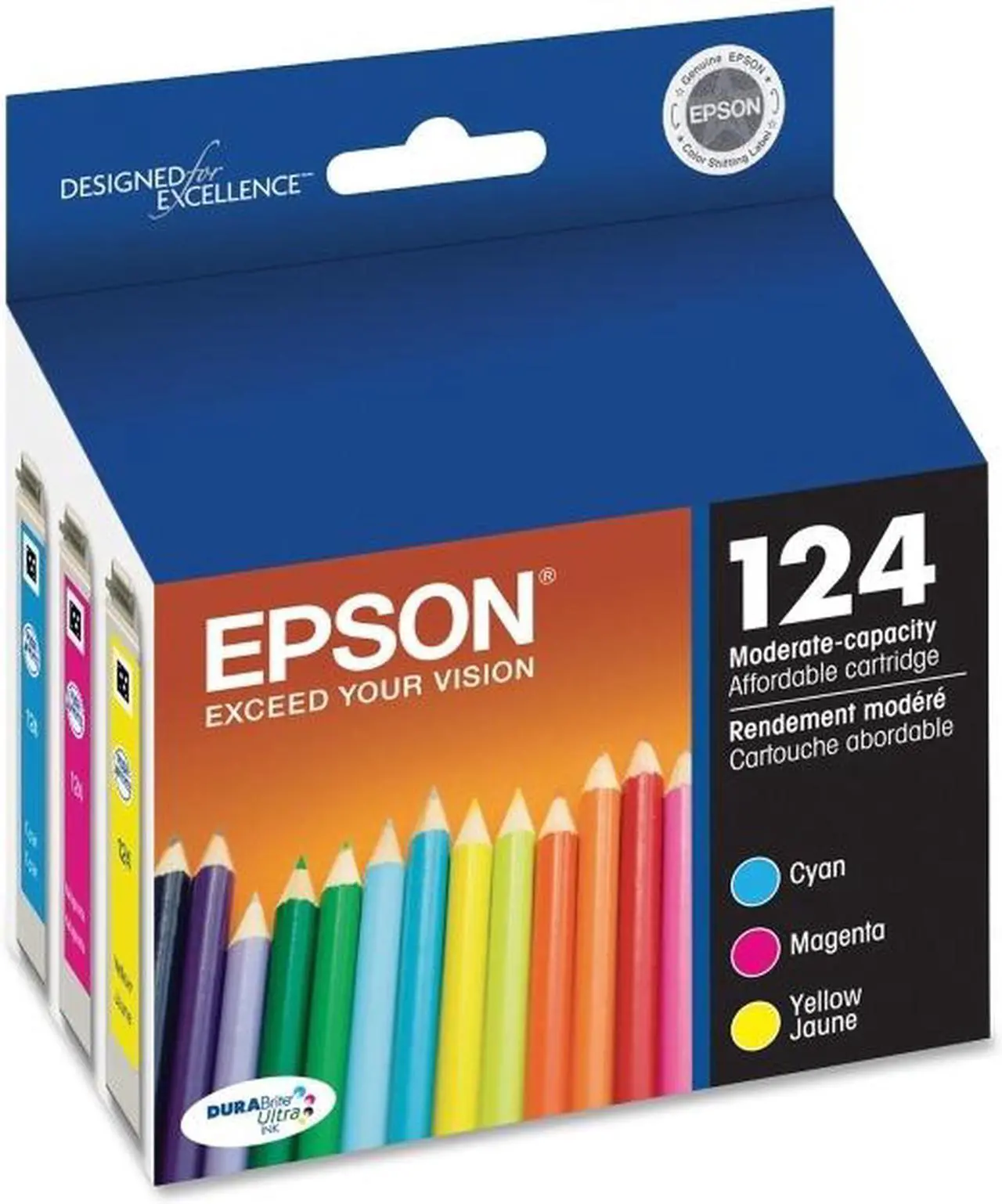 EPSON T124520 124 Moderate-Capacity Ink Cartridge Multi-Pack Color ...