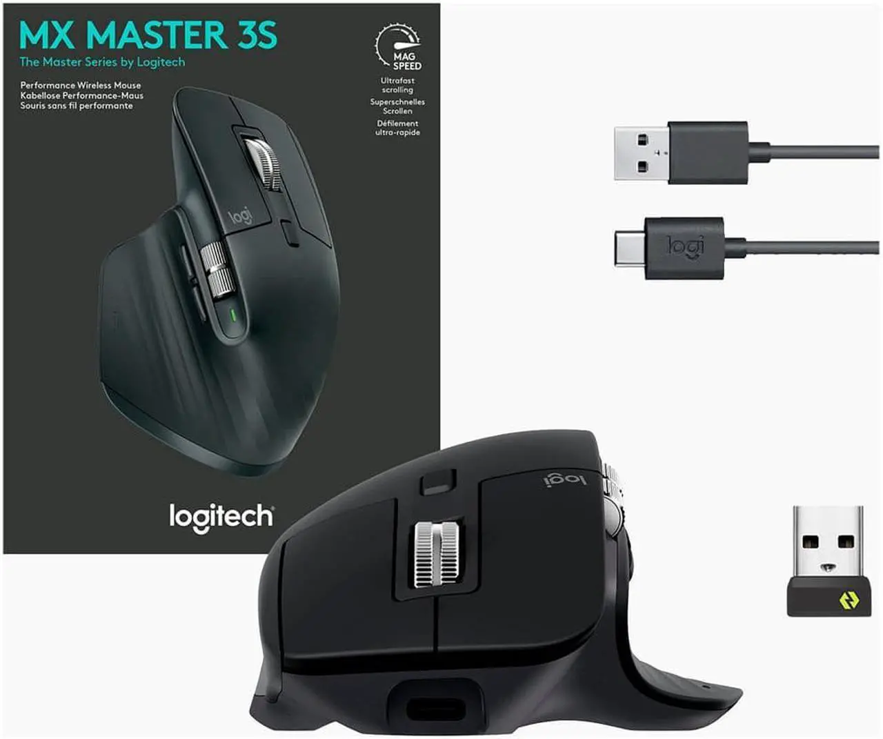 Logitech - MX Master 3S Wireless Laser Mouse with Ultrafast Scrolling - Black - Newegg.com