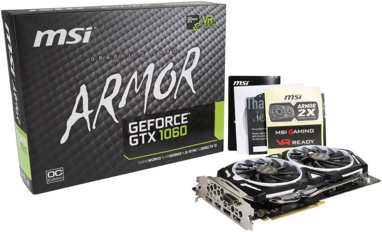MSI Computer GeForce GTX 1060 VR Ready GDDR5 Graphics Card (GeForce GTX ...