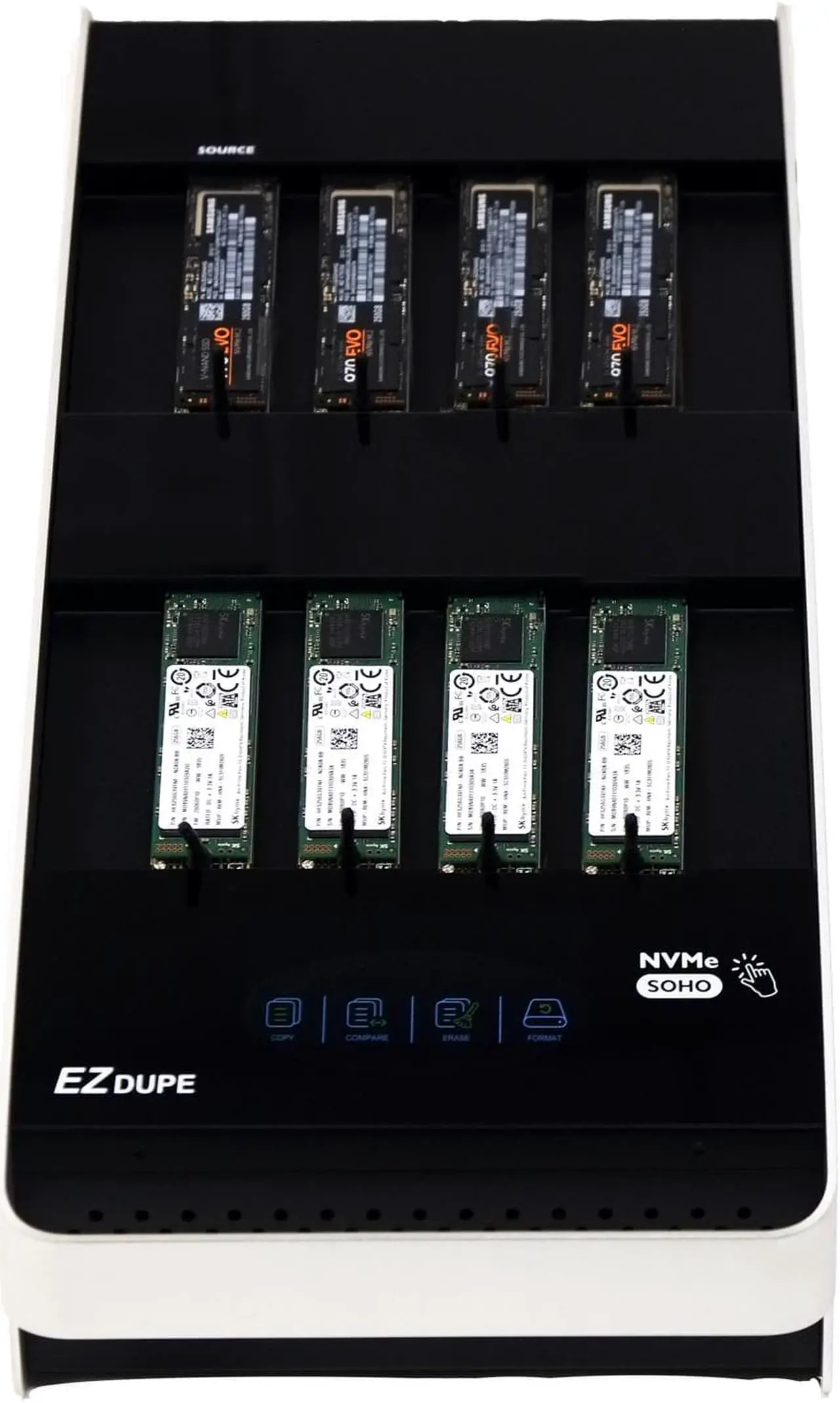 EZ DUPE SOHO Touch M.2 NVMe MKII Duplicator - 1 to 7 Cloner & Wiper for ...