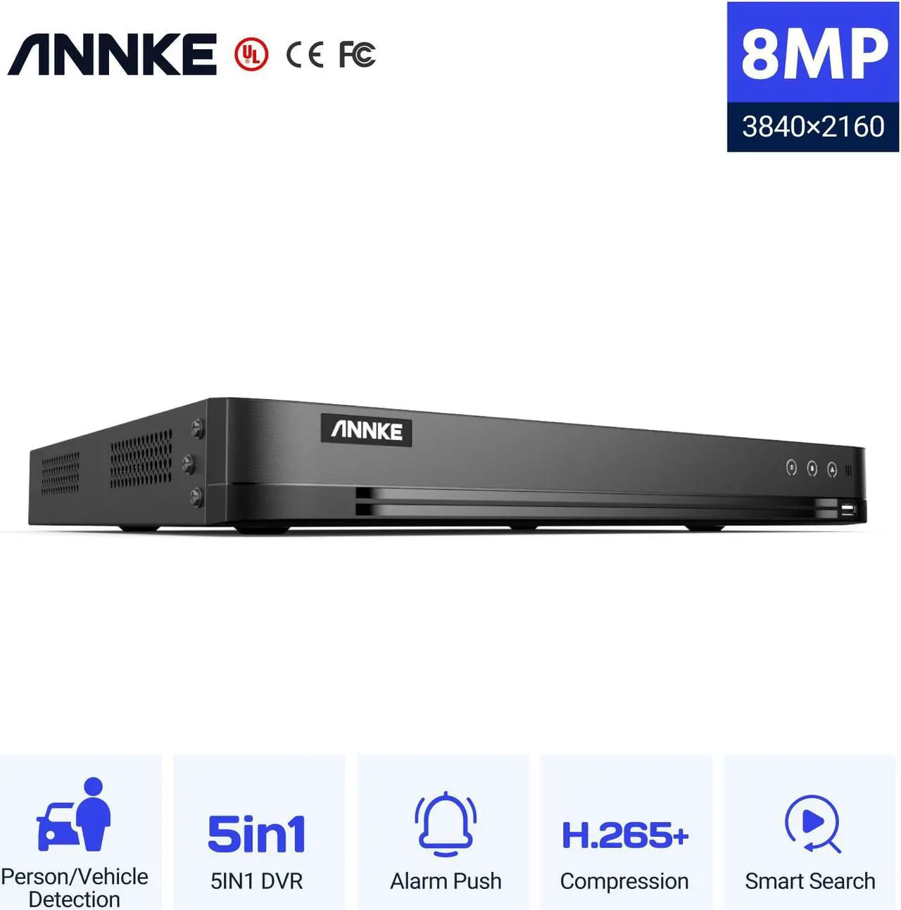 ANNKE 16 Channel H.265+ 8MP 4K Digital Video Recorder 5-in-1 Hybrid ...