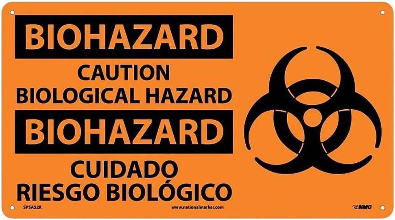 National Marker Wall Sign "Biohazard: Caution Biological Hazard ...