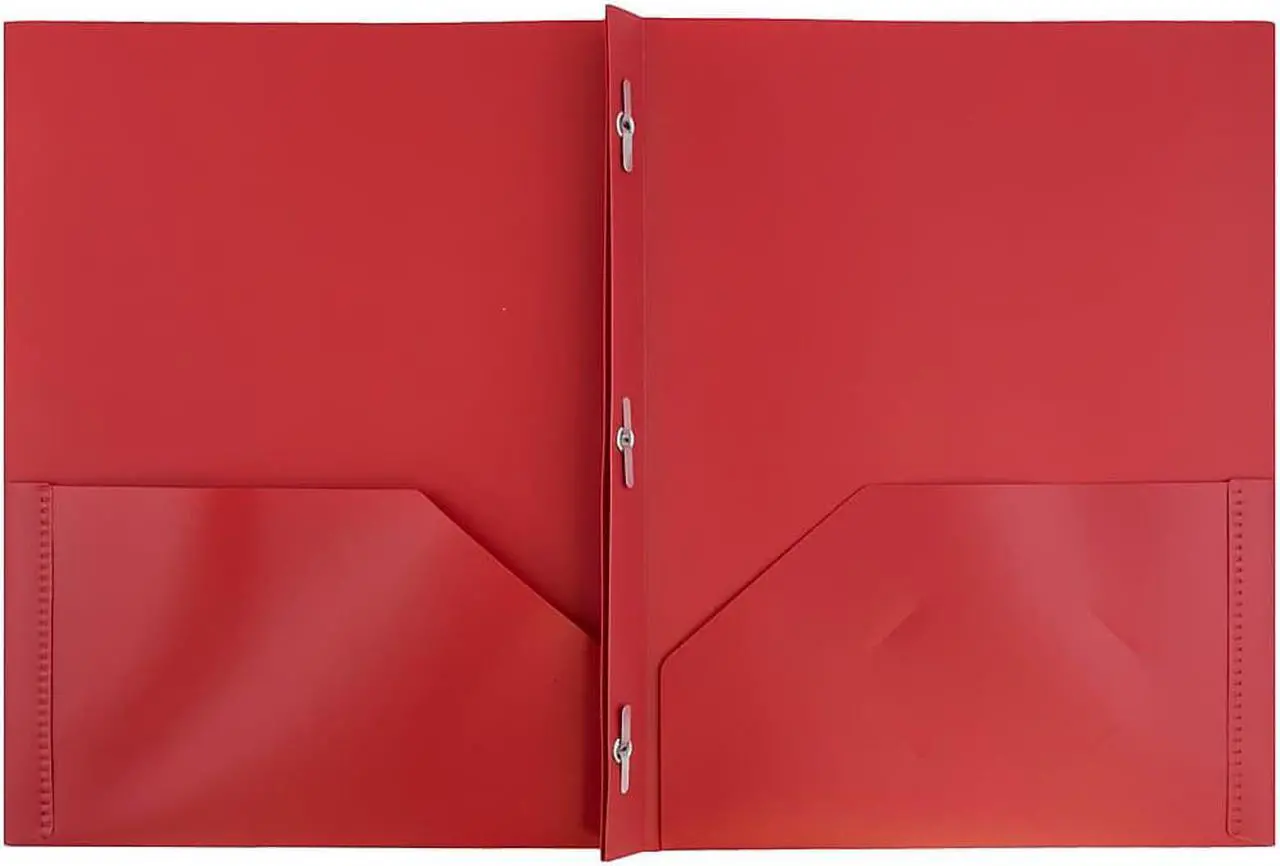 JAM Paper Plastic Two-Pocket School POP Folders w/Metal Prongs Clasps ...