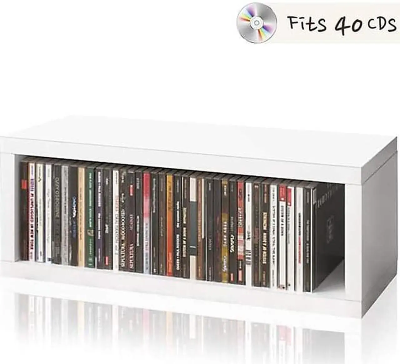 Way Basics 7" Eco Stackable CD Storage Rack White (WB-CD-WE) - Newegg.com