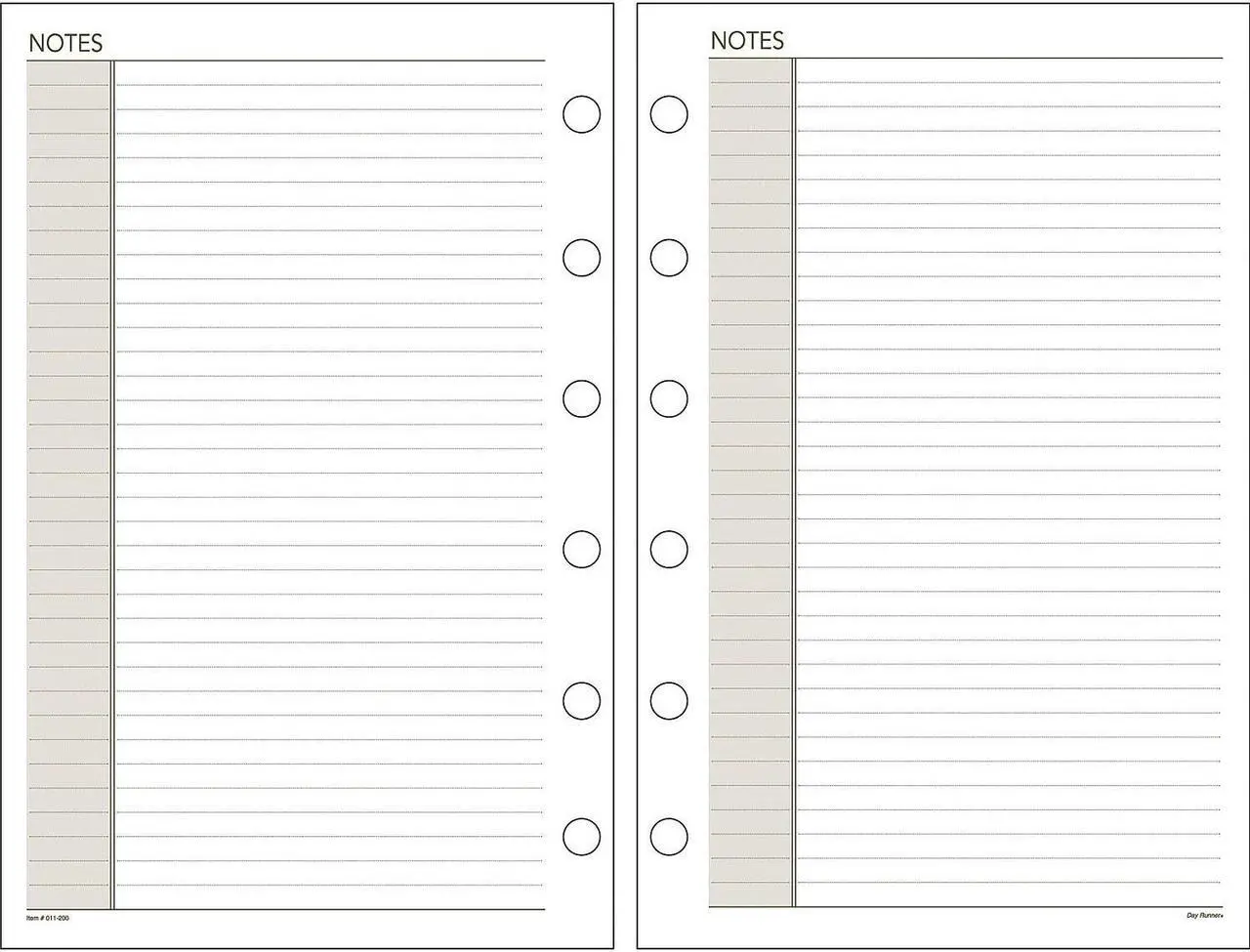 Day Runner Planner Notes Refill Pages - 5.50" x 8.50" - White - Newegg.com