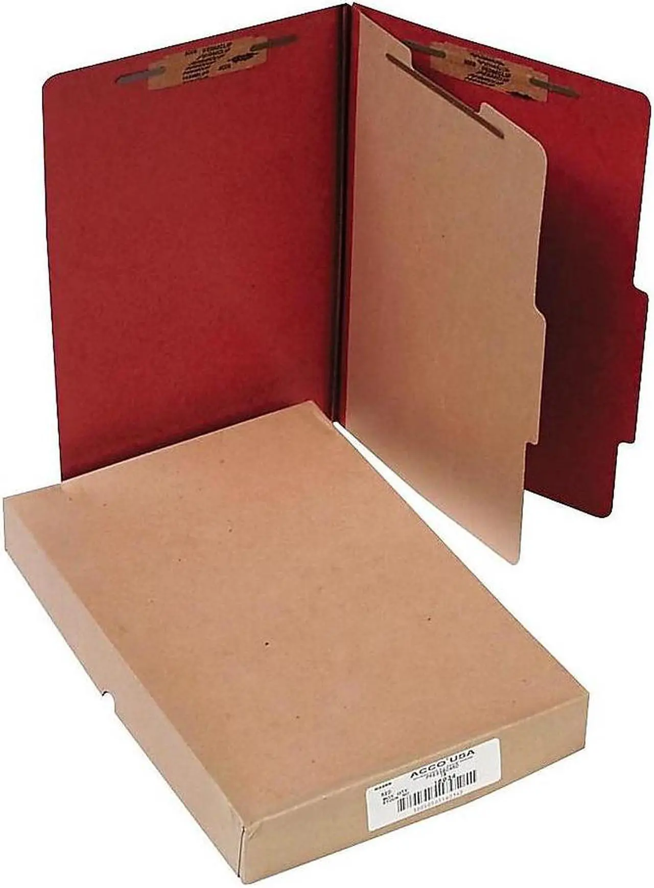 Acco Pressboard 25-Pt Classification Folders Legal 4-Section Earth Red ...