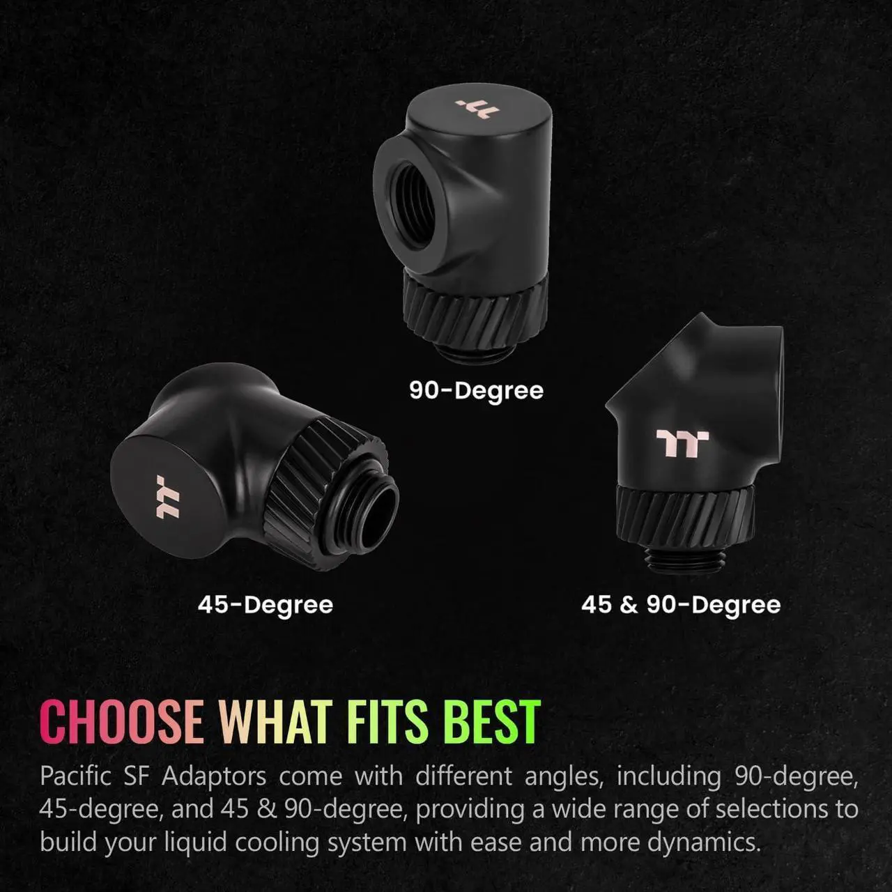Thermaltake Pacific SF 45 & 90 Degree Adapter Matte Black/DIY LCS ...