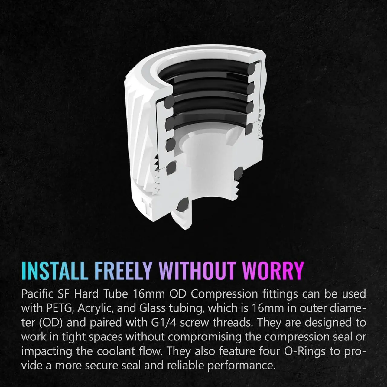 Thermaltake Pacific SF Hard Tube 16mm OD Compression White/DIY LCS/Fittings CL-W389-CA16WT-A ...