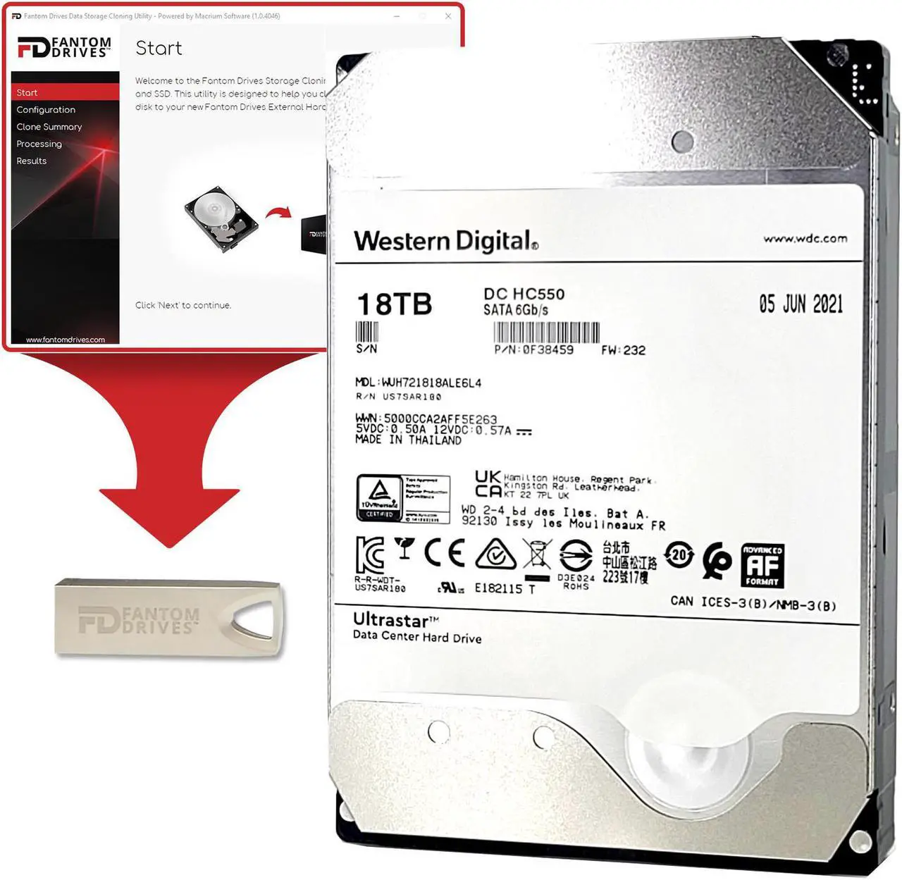 Fantom Drives WD UltraStar 18TB Hard Drive Upgrade Kit - 0F38459 3.5 ...