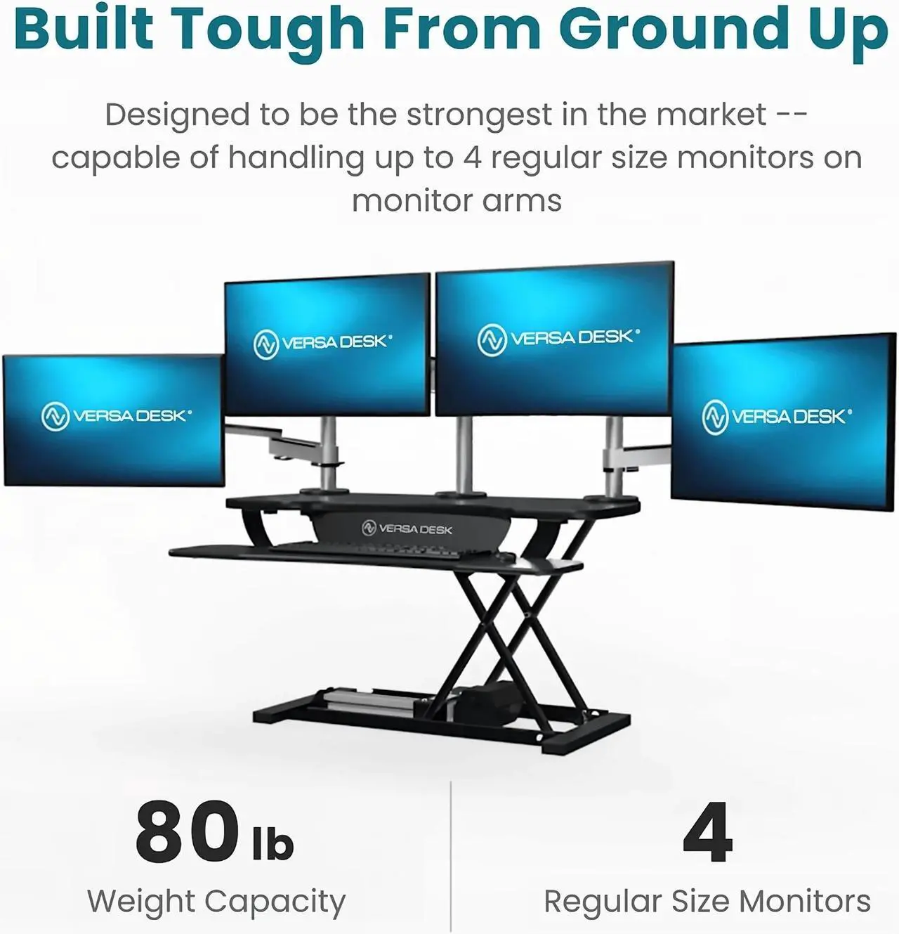 VersaDesk® Electric Standing Desk Converter, 40" PowerPro Height ...
