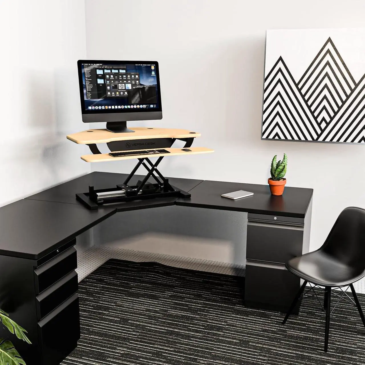 VersaDesk® PowerPro® 36" x 31" Corner Electric Standing Desk Converter ...
