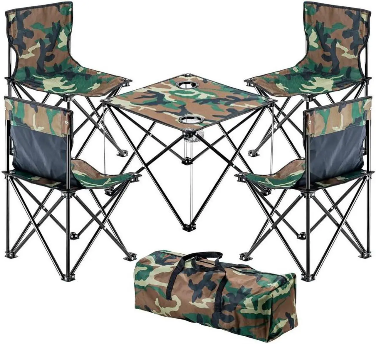 MPM Foldable Camping Table and Chair Set with Carrying Case ...