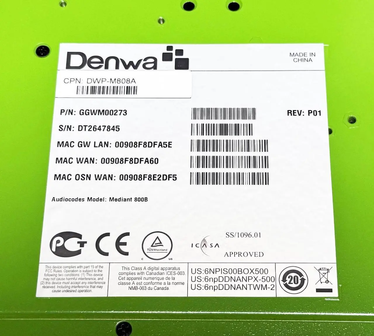 AudioCodes Mediant 800b SBA Denwa DWP-M808A Gateway Router Gigabit FXO ...