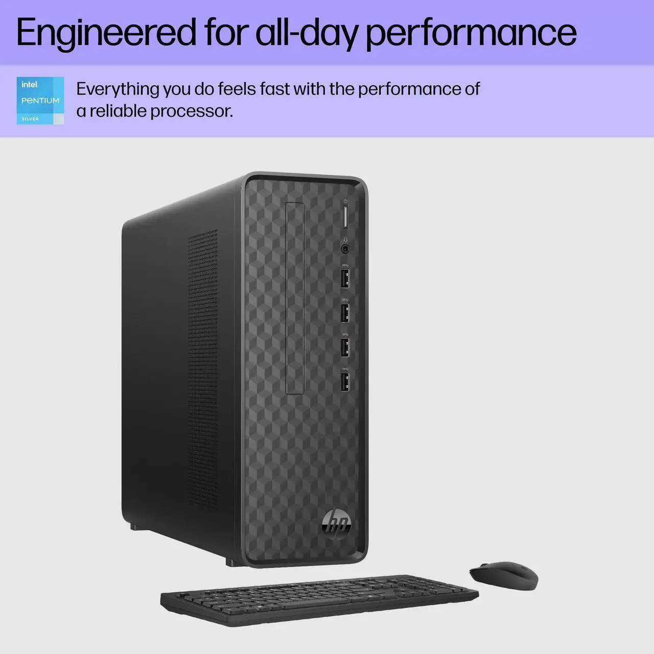 HP Slim Desktop Bundle, Intel Pentium Silver J5040, 8GB SDRAM, 256GB ...