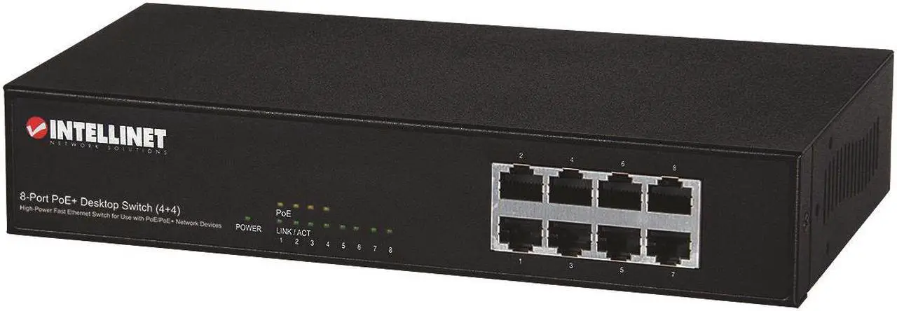 Intellinet 8-Port Gigabit Ethernet PoE+ Web-Managed Switch with 2 SFP ...