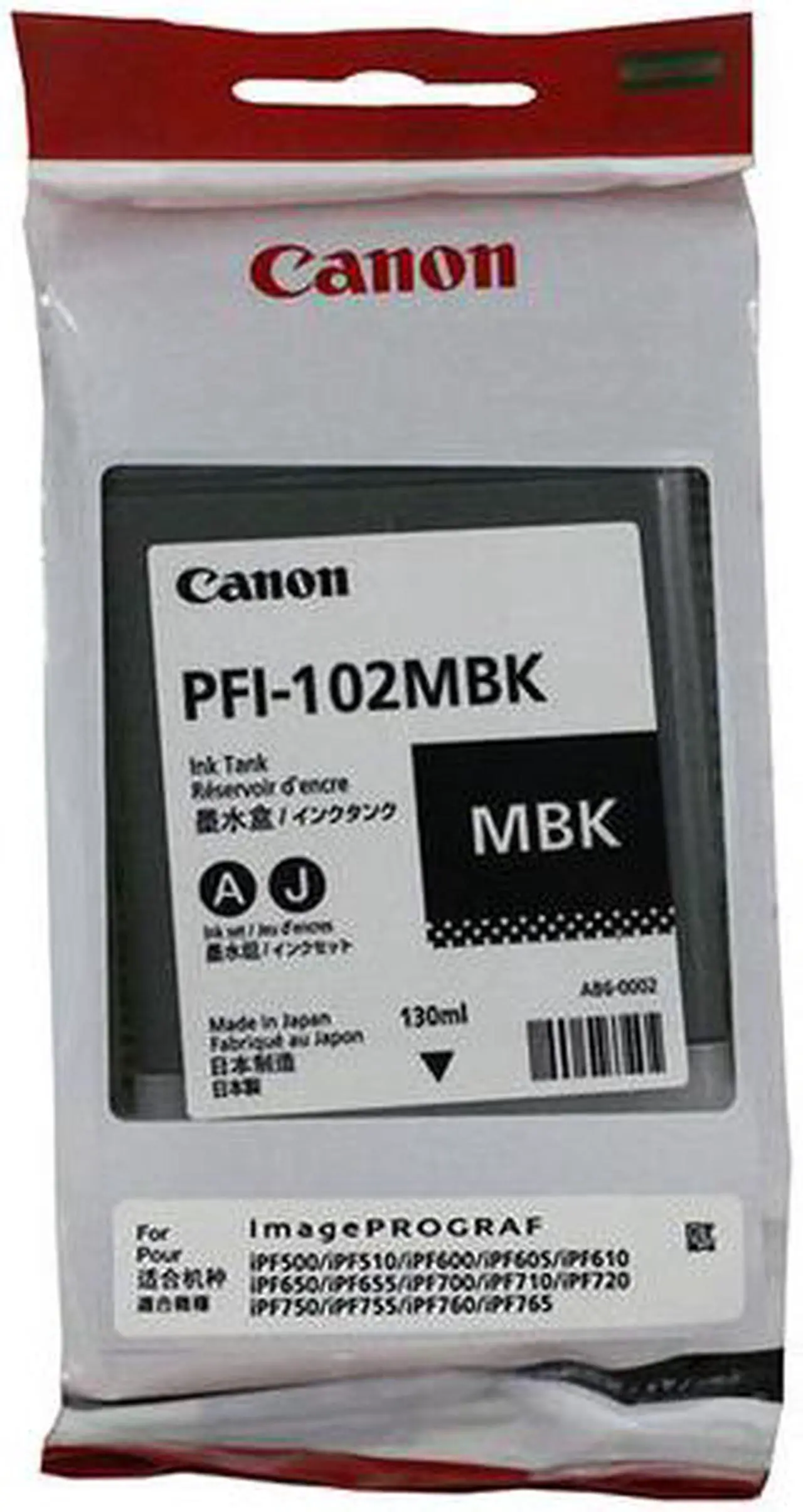 Canon 0894B001AA Lucia Pfi-102 Mbk - 130 Ml - Matte Black - Original ...