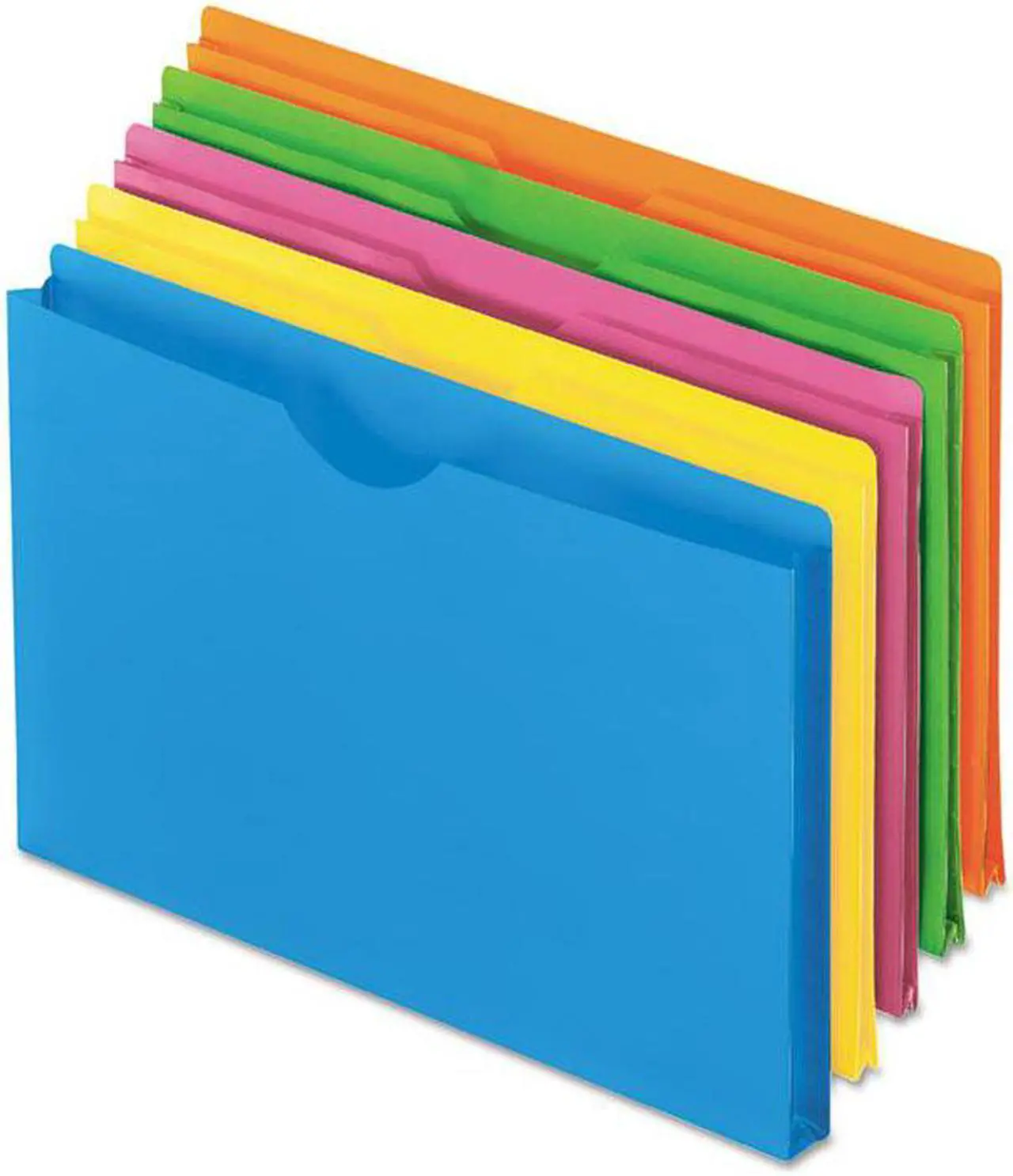 Pendaflex 50992 Polypropylene Glow Poly File Jacket - Letter, Assorted ...