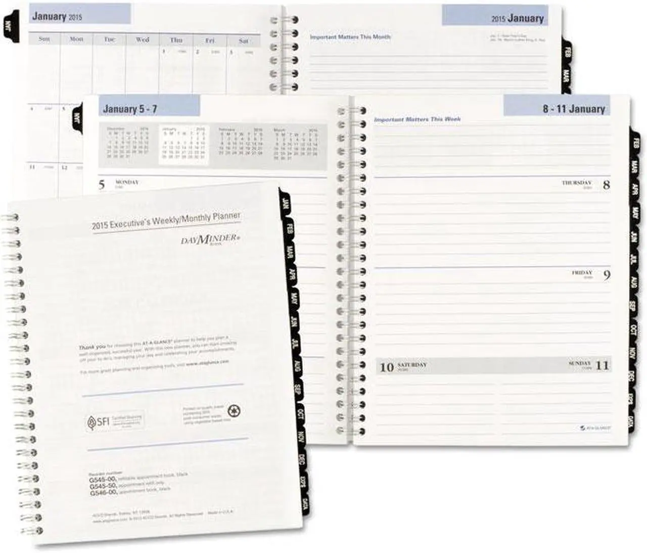 AT-A-GLANCE G545-50 Executive Weekly/Monthly Refill, 6 7/8 X 8 3/4 ...