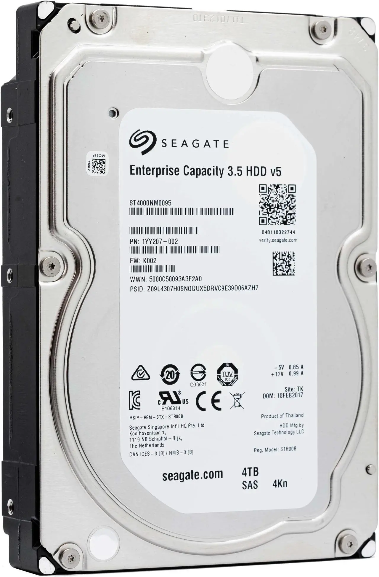 Seagate Enterprise Capacity 3.5'' HDD 4TB 7200 RPM 4Kn SAS 12Gb/s 128MB Cache Internal Hard ...