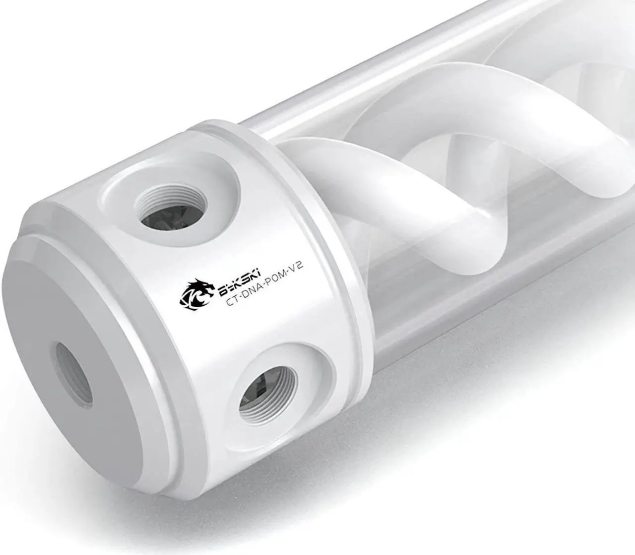 Bykski 50mm Cylindrical DNA Reservoir - White POM - 260mm w/LED strip ...