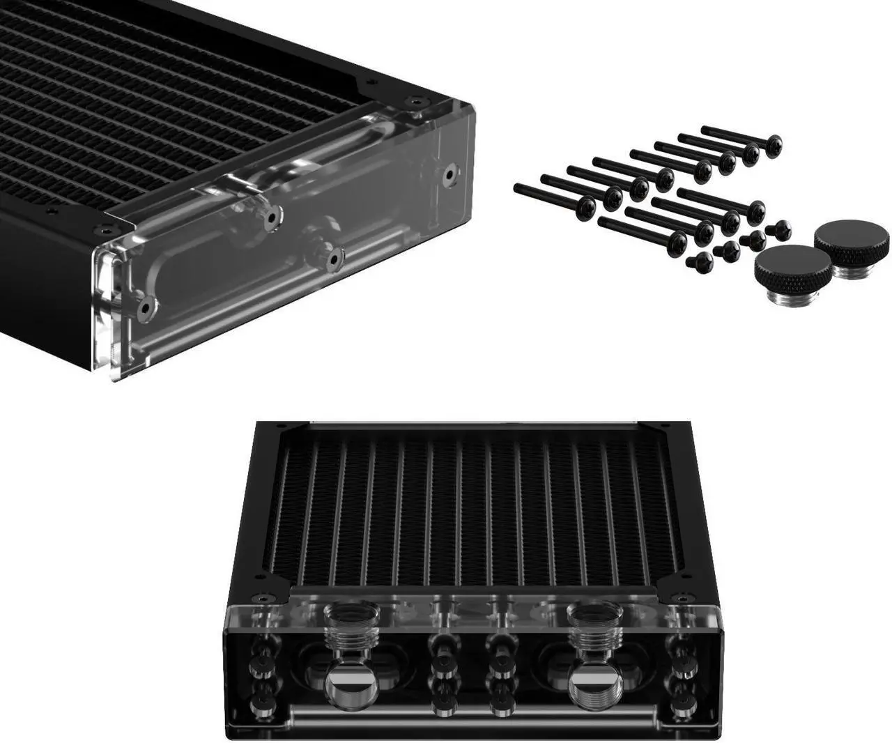 PrimoChill 360SL (30mm) EXIMO Modular Radiator, Clear Acrylic, 3x120mm ...