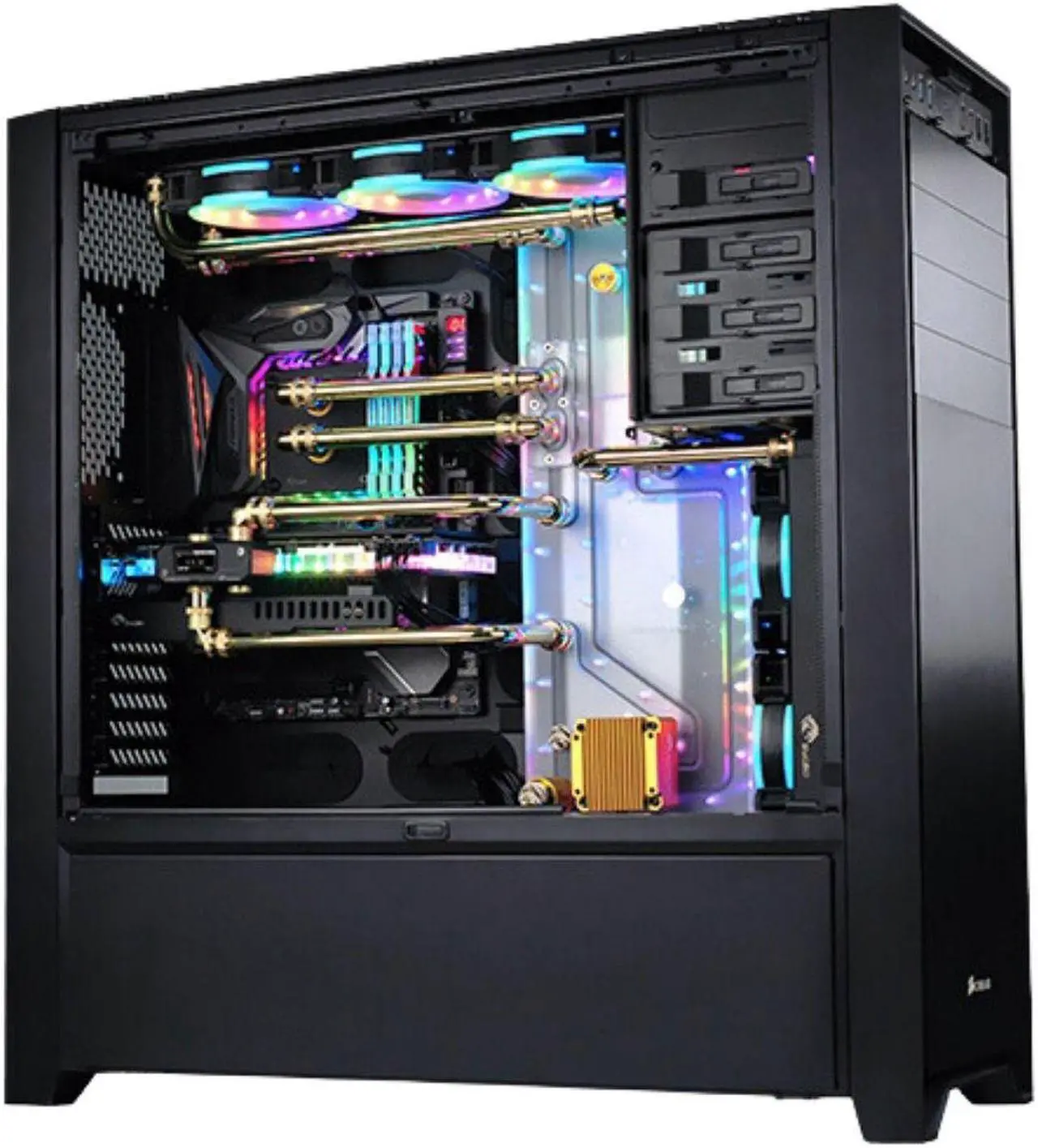 Bykski Distro Plate For CORSAIR 900D - PMMA w/ 5v Addressable RGB(RBW ...