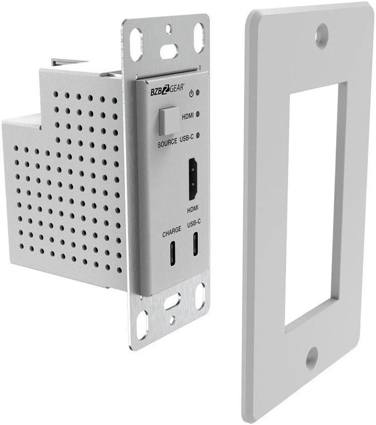 BZBGEAR 4K UHD 18Gbps HDMI/USB-C Wall Plate Transmitter/Receiver Kit up ...