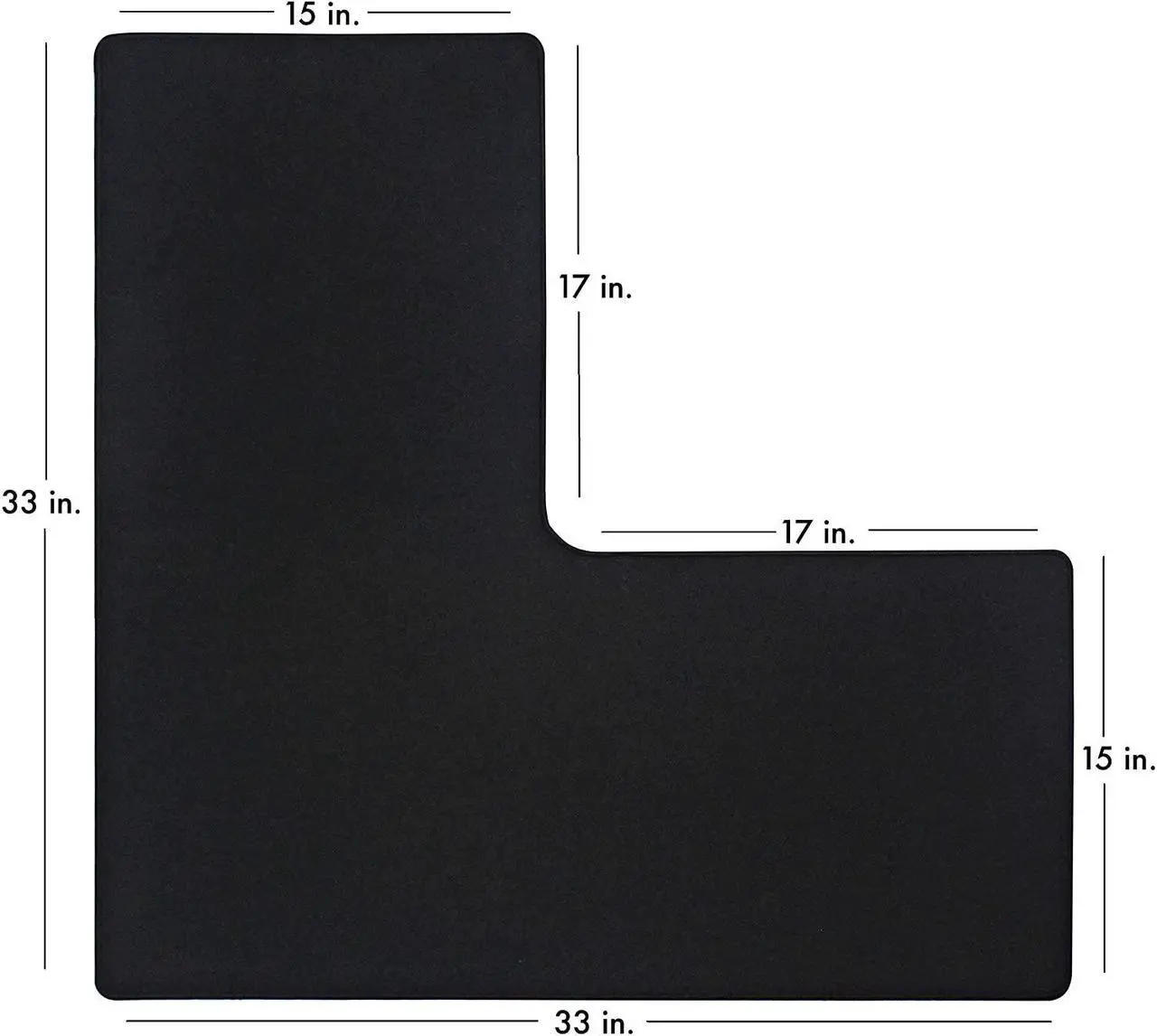 LPadds L Shaped Mouse Pad - Large, 3mm thickness, Stitched Edges, Water ...