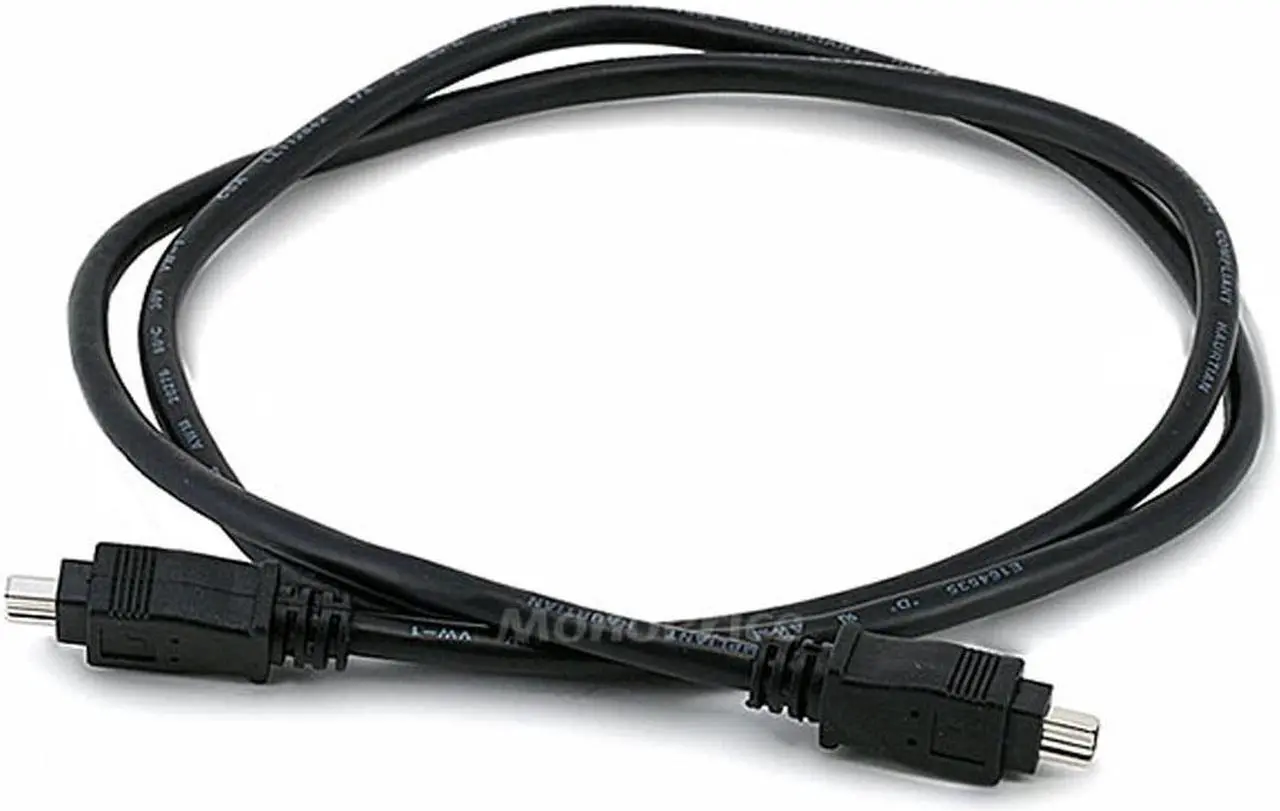 Monoprice Ieee-1394 Firewire Ilink Dv Cable 4P-4P M/M - 3Ft (Black ...