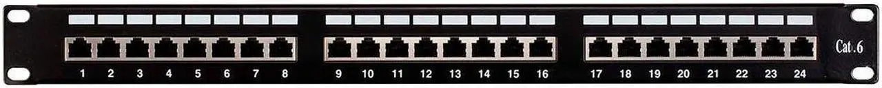 Monoprice Cat6 Patch Panel - 19 inch | FTP, 1U, Dual Krone IDC, 24-port ...