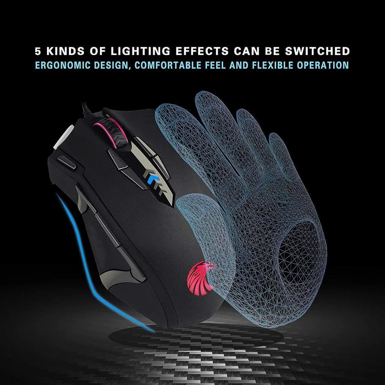 Gaming Mouse Wired, 13 Programmable Buttons (8+5 Side Buttons), RGB ...