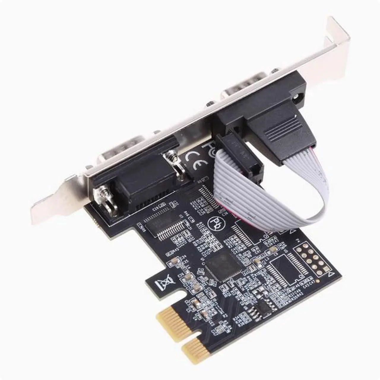 PCI-E 2 Serial port card pcie to COM9 pin RS232 Industrial control serial port expansion card ...