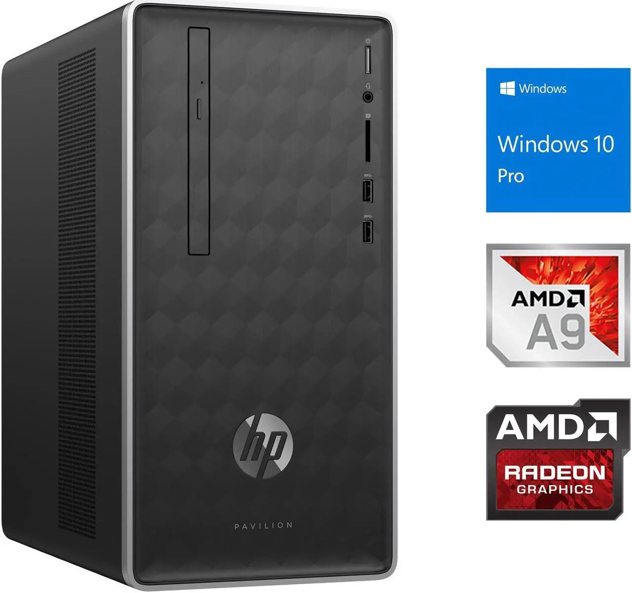 Refurbished: HP Pavilion 590 Desktop, AMD A9-9425 3.1GHz, 16GB RAM ...