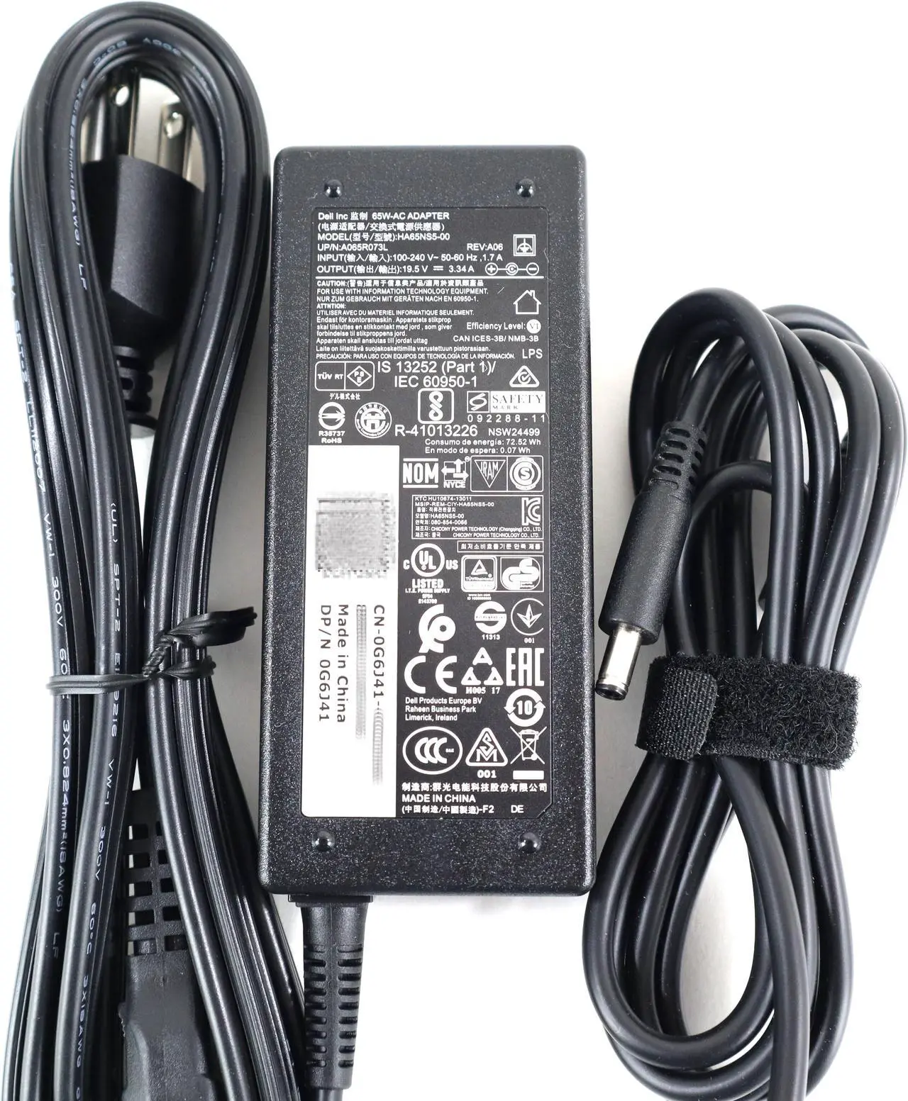 Dell AC Adapter A065R073L HA64NS5-00 65W In: 100-240v 1.7A Out: 19.5v 3 ...