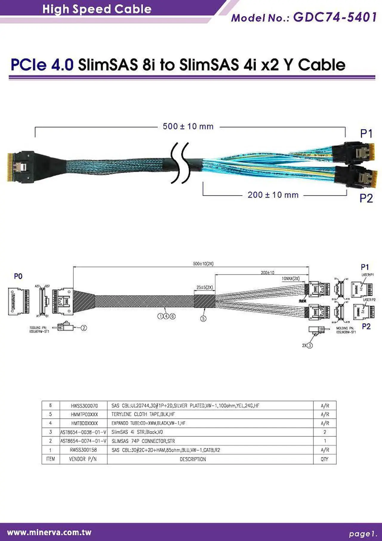 SlimSAS 8i PCIe 4.0 to SlimSAS 4i x2 Y-Cable, 50cm - Newegg.com