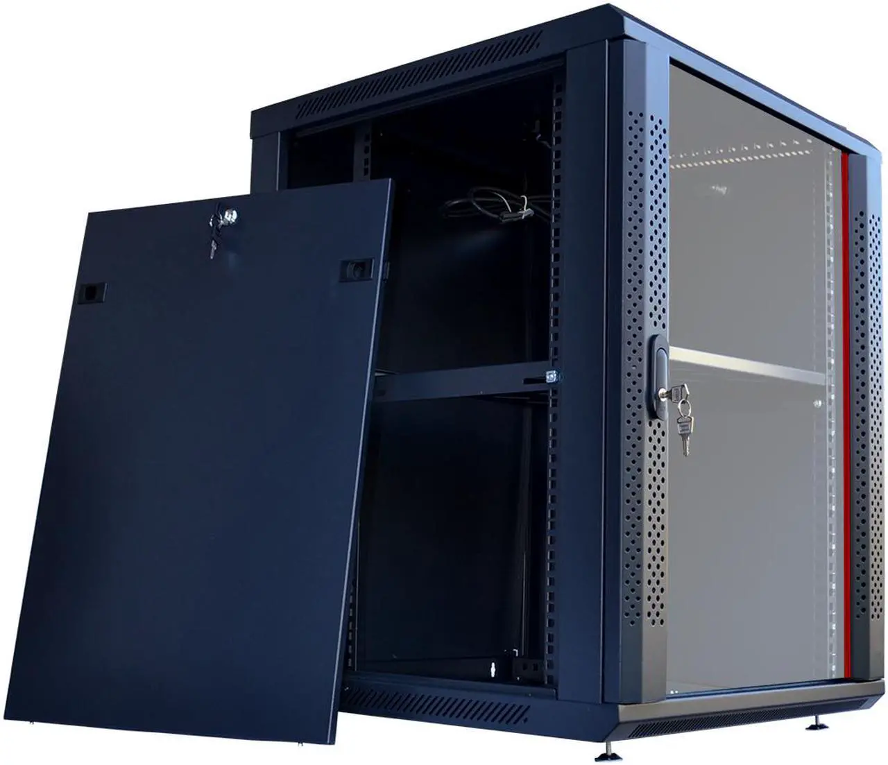 Sysracks 15U 24" Deep Wall Mount Server Cabinet Enclosure Rack Glass ...