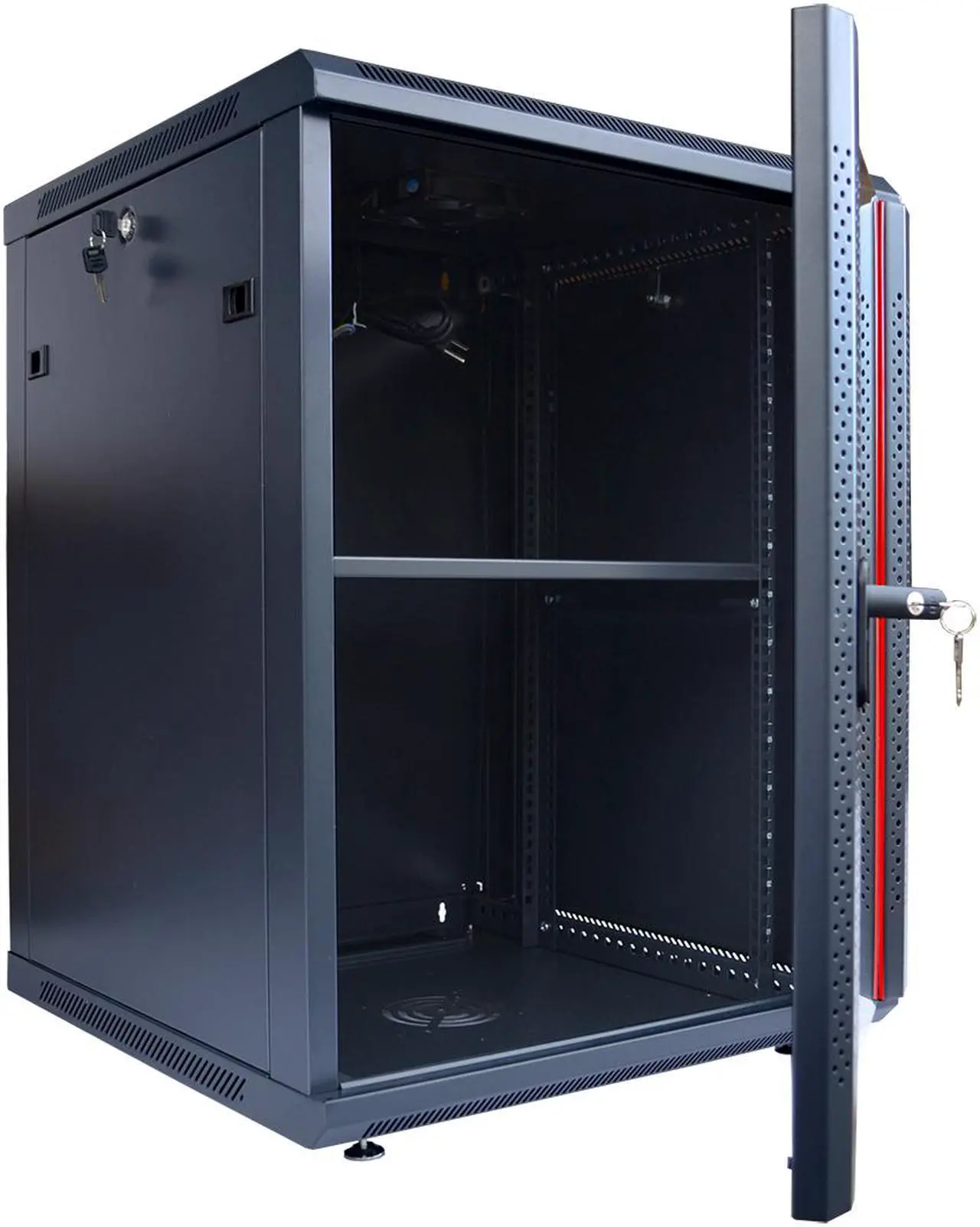 Sysracks 15U 24" Deep Wall Mount Server Cabinet Enclosure Rack Glass ...