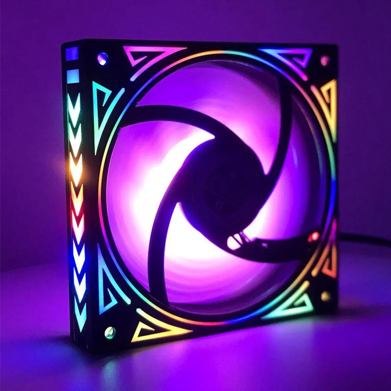 12cm LED fan rainbow iridescence 120mm fan 3pin+molex 4D 12V for pc ...