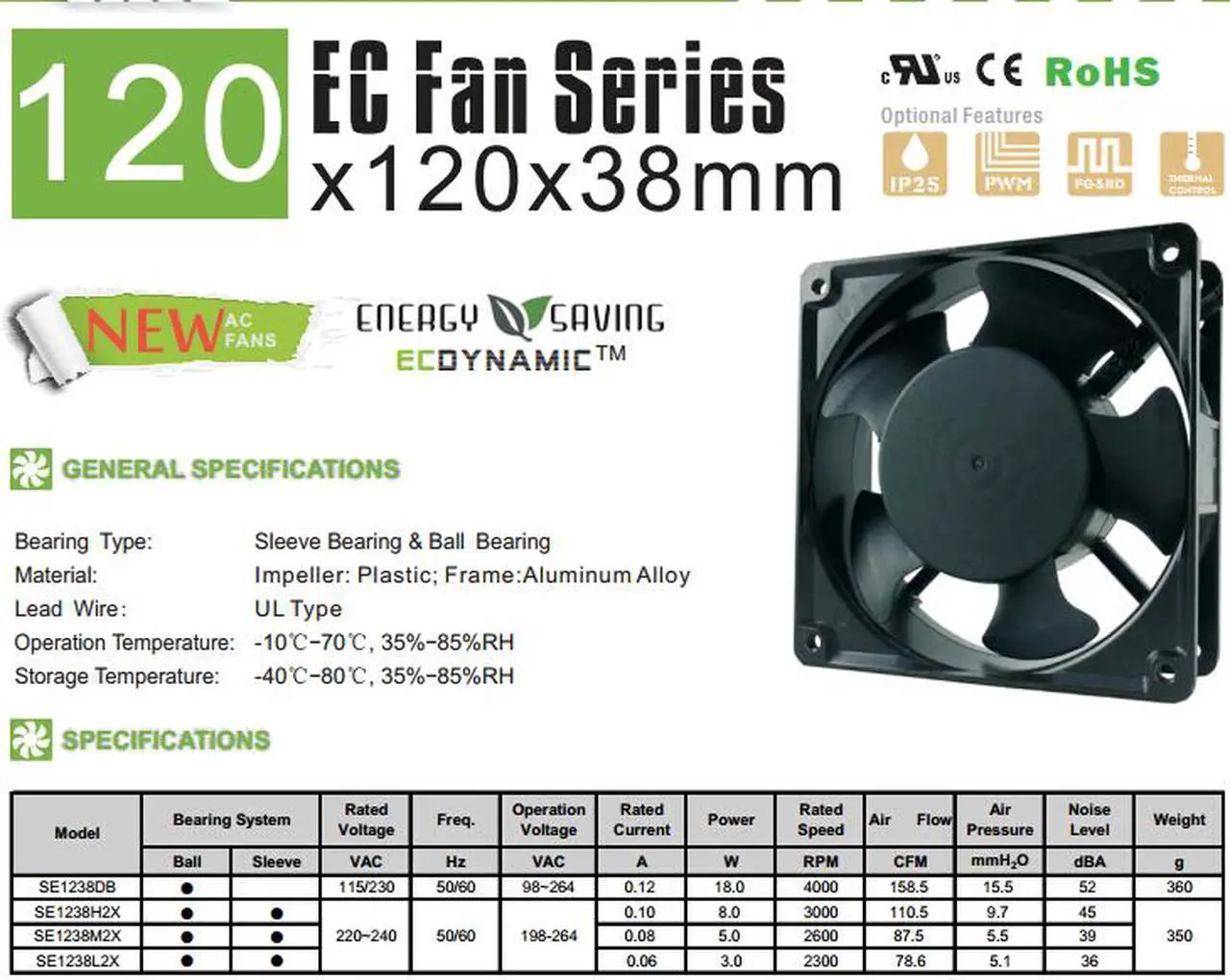 EC fan motor ec plug fan 12038 120*120*38 mm 12cm 120mm Double Voltage ...