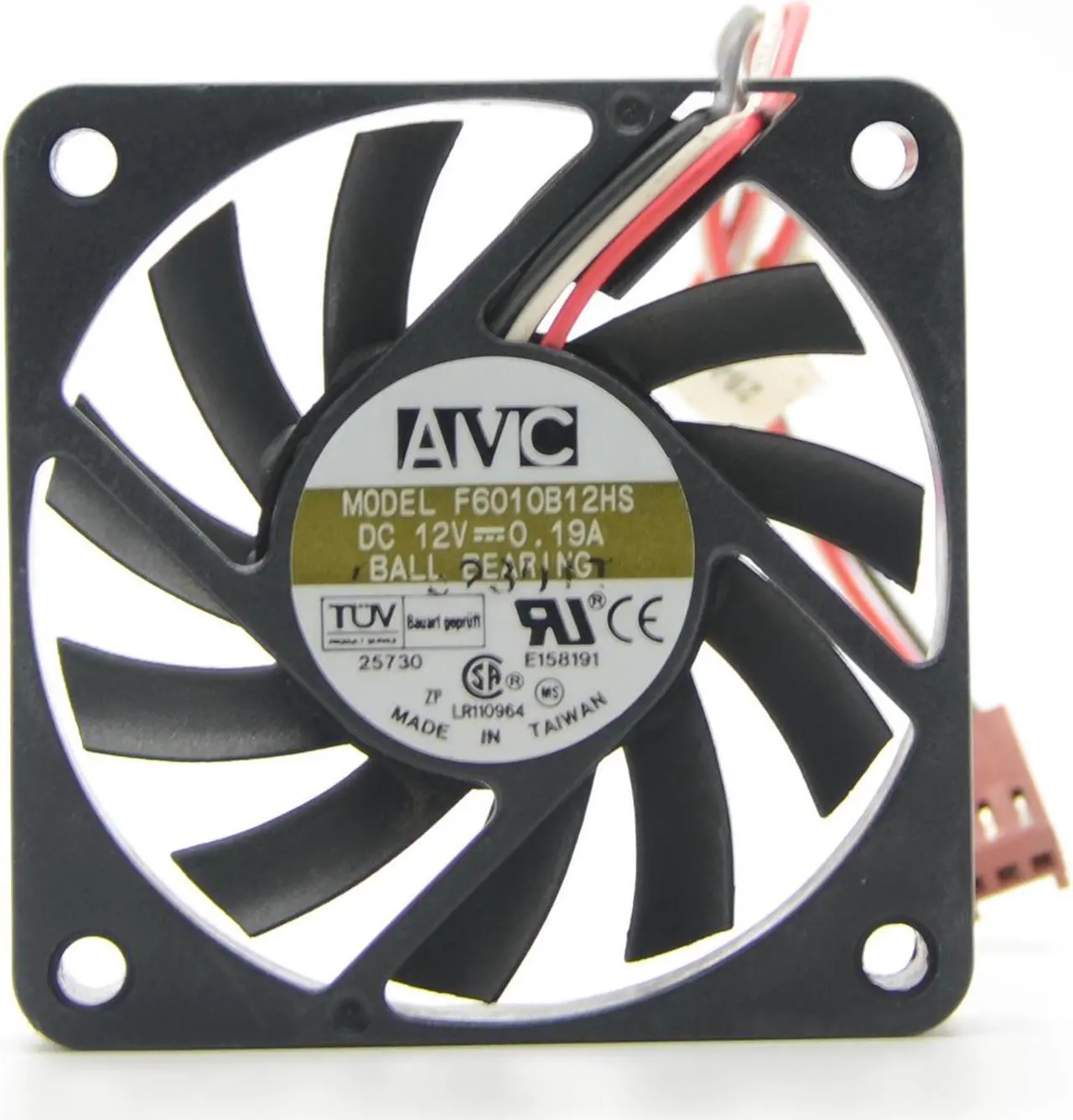 Original AVC F6010B12HS DC 12V 0.19A 6cm 6010 60x60x10mm server computer CPU cooling fan 3 wire ...