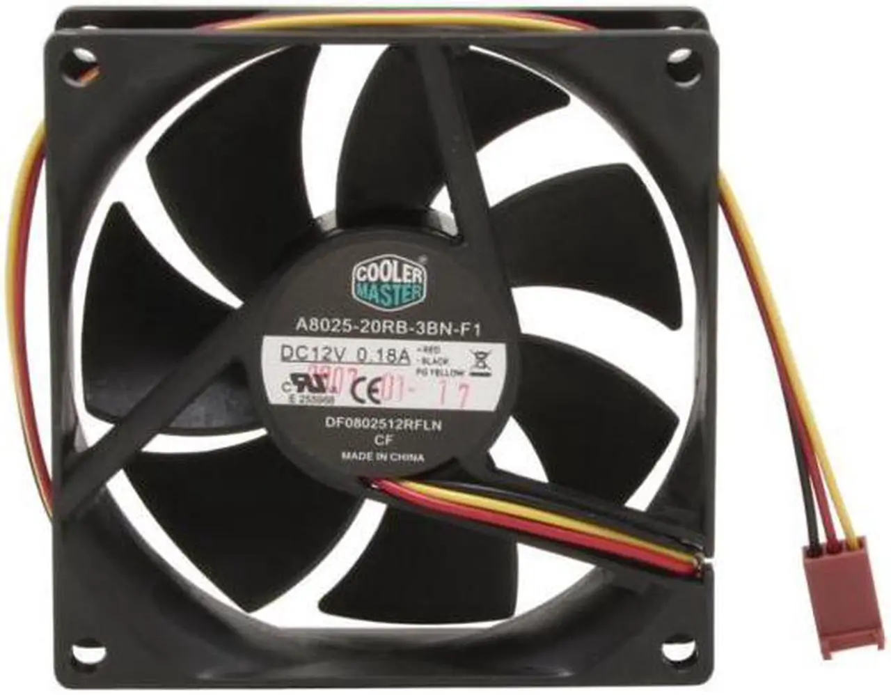 A8025-20RB-3BN-F1 Cooler Master Rifle Bearing 80mm Silent Cooling Fan ...