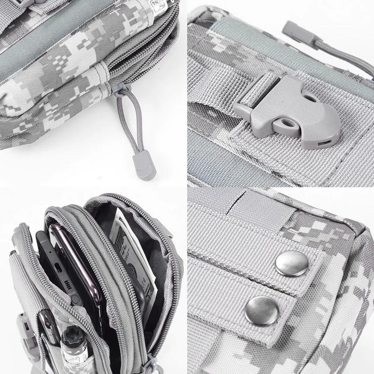 Tactical MOLLE Cell Phone Pouch - Digital Camouflage Grey - Newegg.com