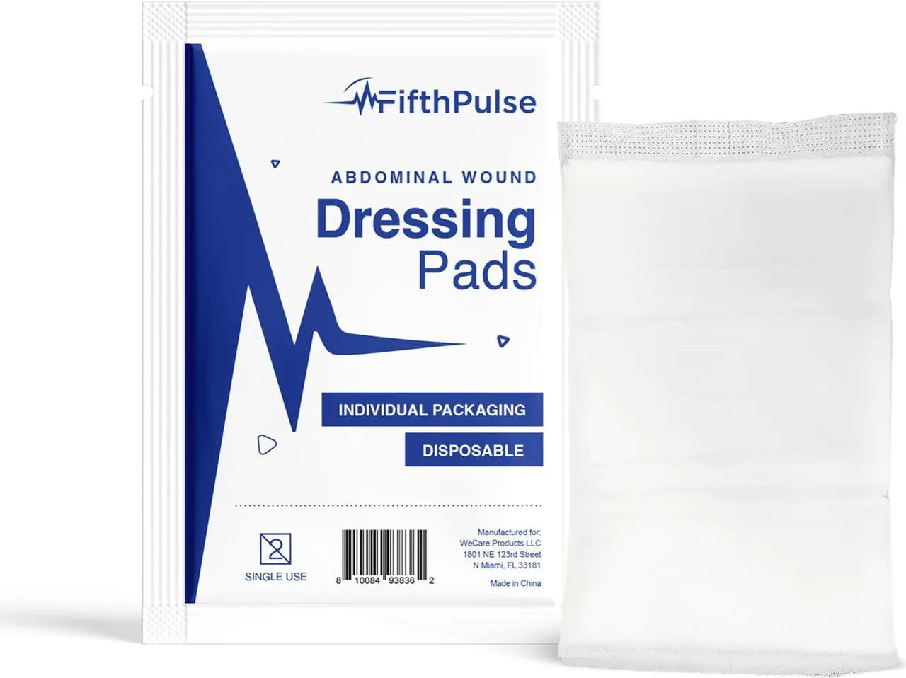 FifthPulse Sterile Abdominal Wound Dressing Pads, Individually Wrapped ...