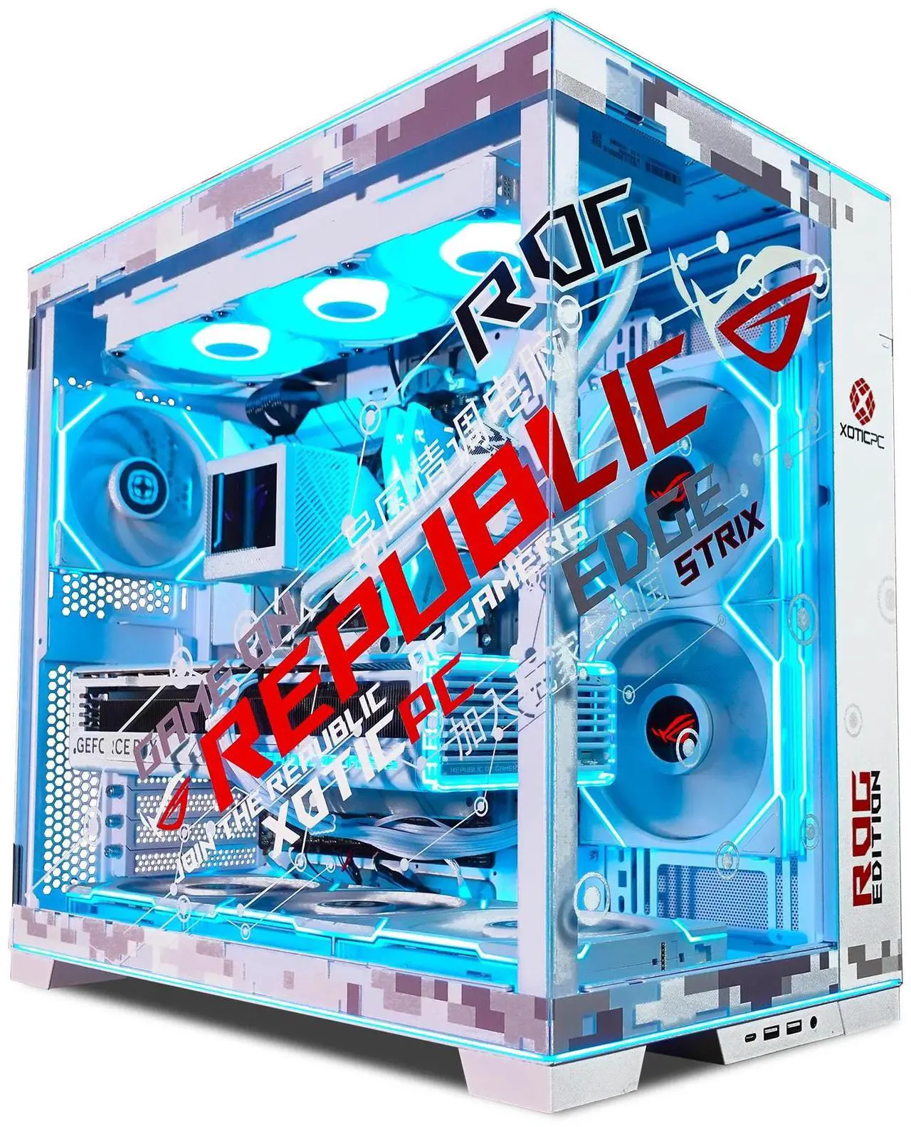 XPC EVO ROG O11D Ghost Gaming Desktop, AMD Ryzen 7 9800X3D 4.7GHz (5 ...