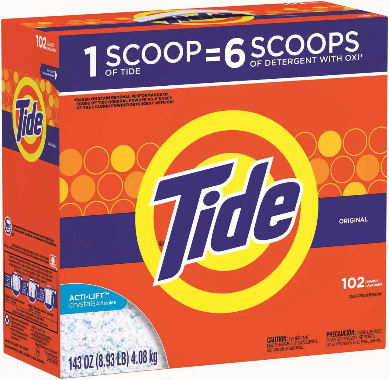Tide Ultra Concentrated Laundry Detergent, 8 lb, Box, White, Powder ...