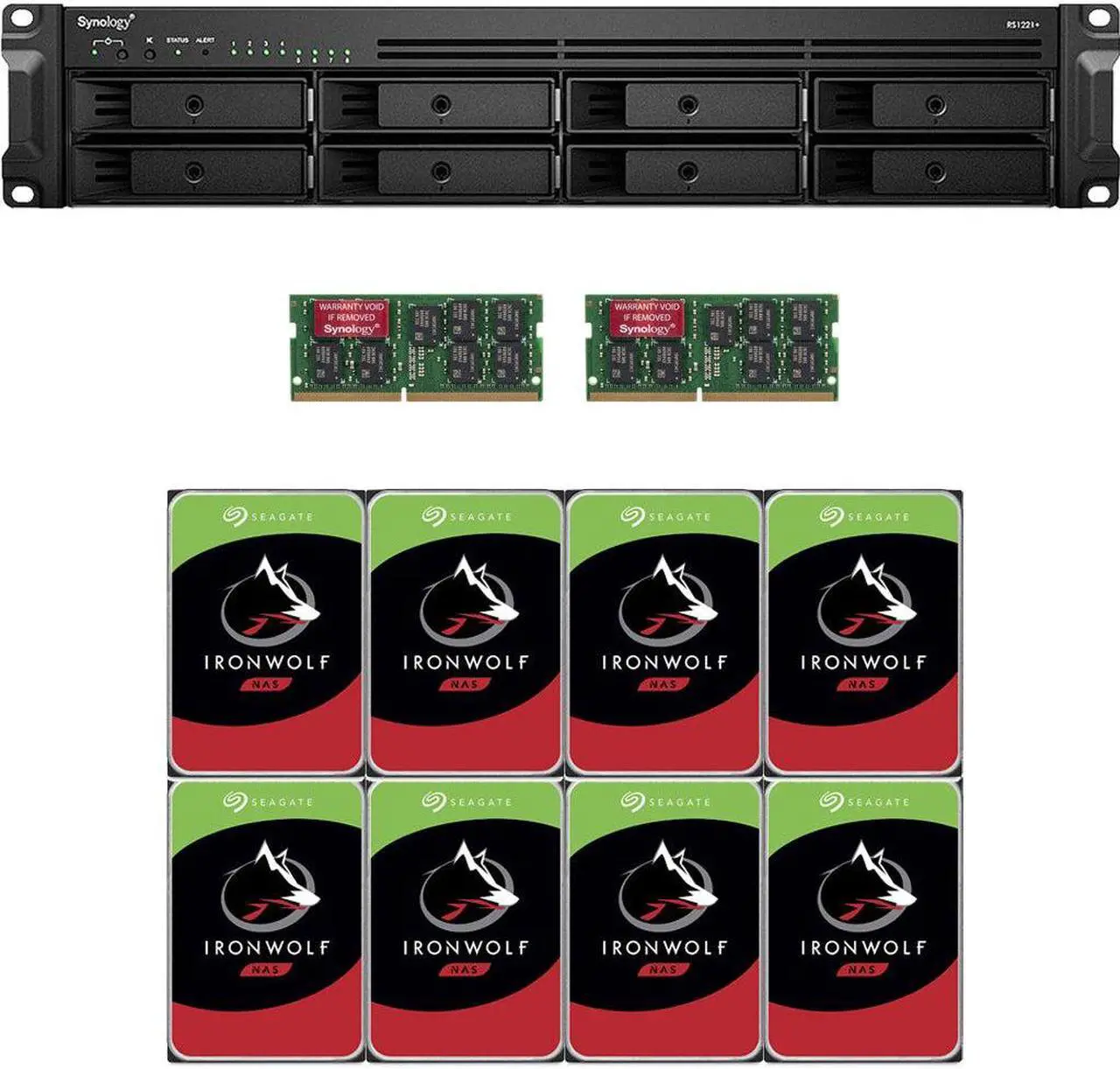 Synology RS1221+ RackStation with 16GB RAM and 64TB (8 x 8TB) of ...