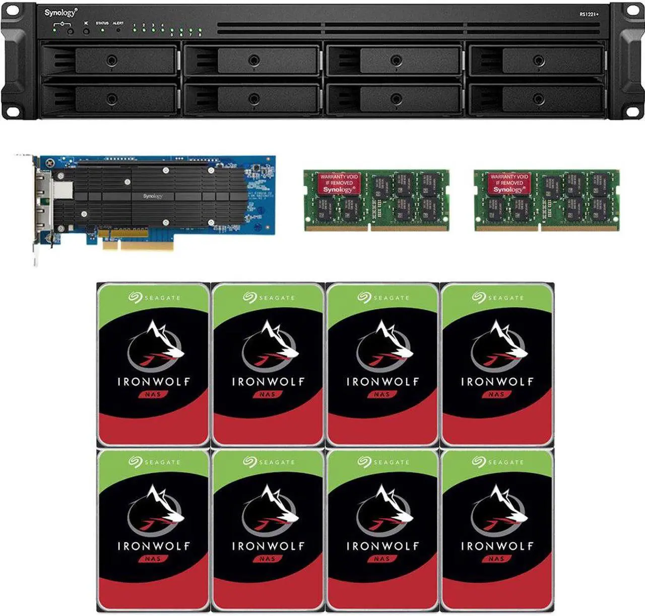 Synology RS1221+ RackStation with 16GB RAM, E10G18-T2 10GbE Adapter and ...